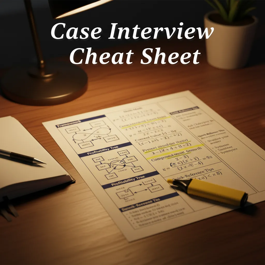 Case Interview Cheat Sheet: Frameworks & Formulas (2026)
